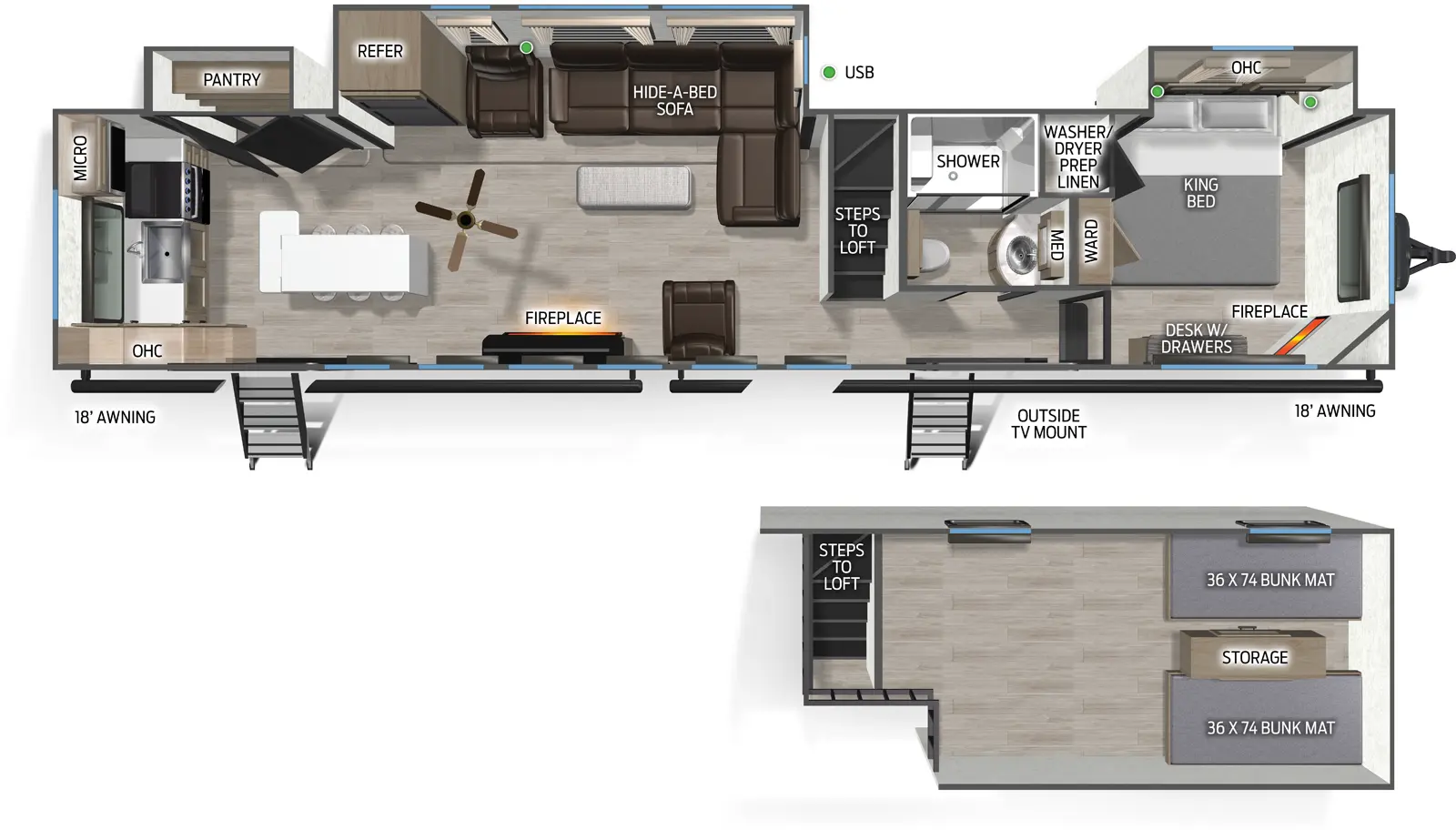 2026 Cherokee Black Label 39ALBL Floorplan - Forest River RV